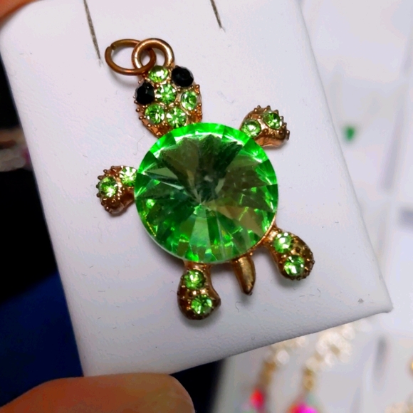Jewelry | Green Turtle Necklace Charm | Poshmark